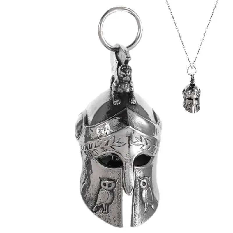 Stylish-3D-Motorcycle-Helmet-Pendant-Good-Luck-Bell-Stainless-Steel ...