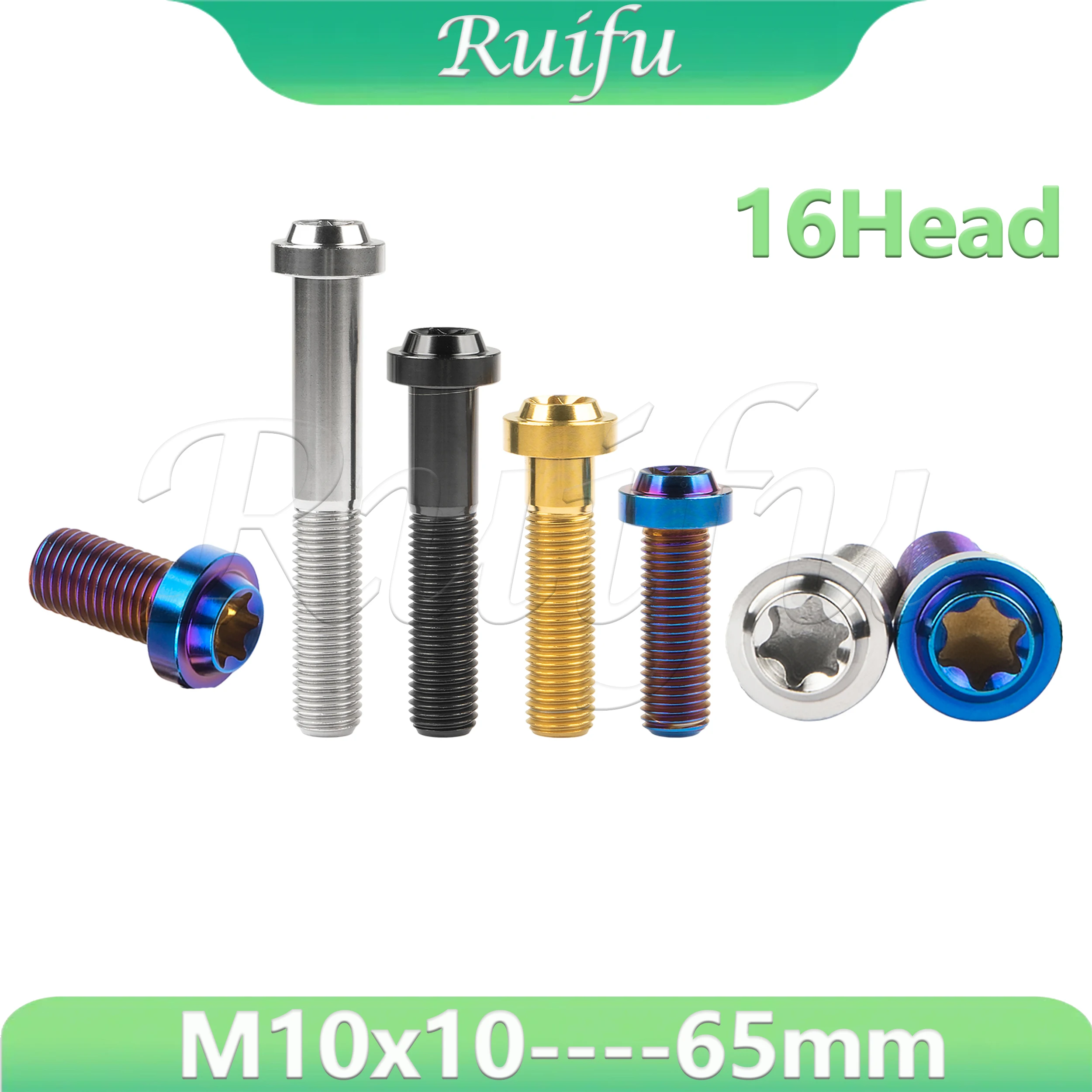 Ruifu Titanium Bolt M10x20 25 30 35 40 45 50 60 65mm Pitch 1.25/1.5mm ...