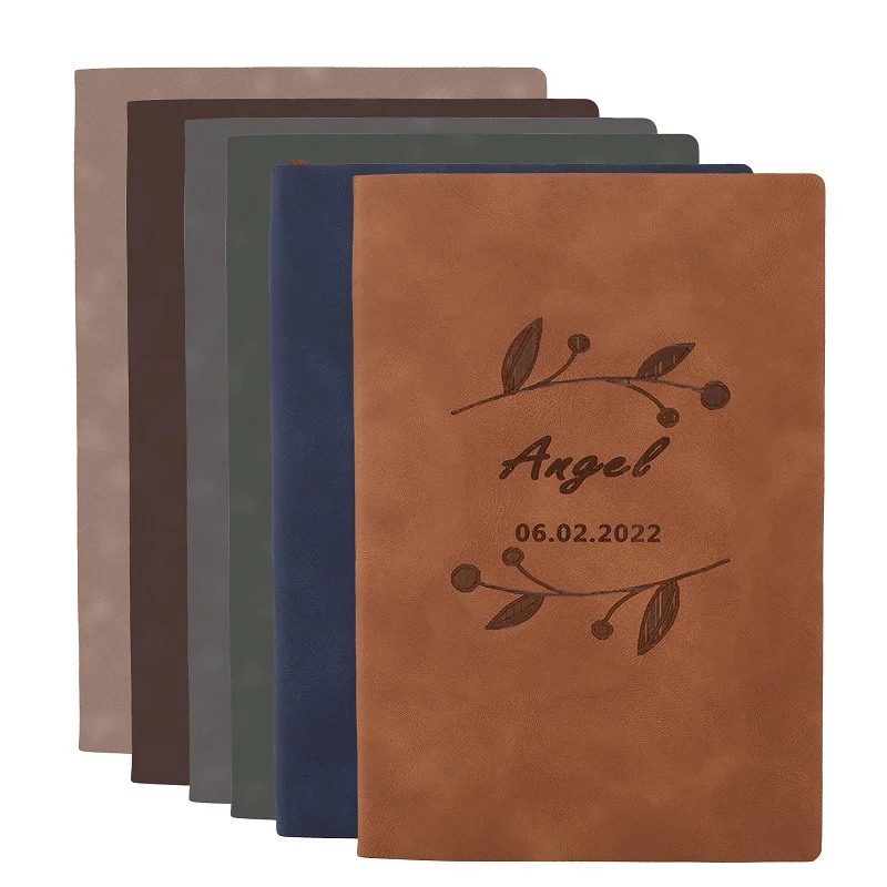 Customized DIY Leather Notebooks Soft Cover Business A5 Journals for ...