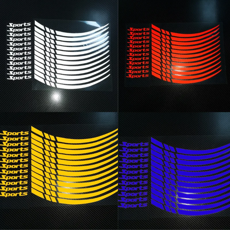 12pcs 18in Motorcycle Wheel Rim Motorcycle Hub Stickers Set Sport ...