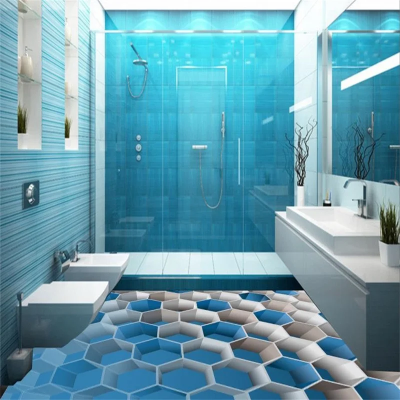 Blue Bathroom Floor Tiles