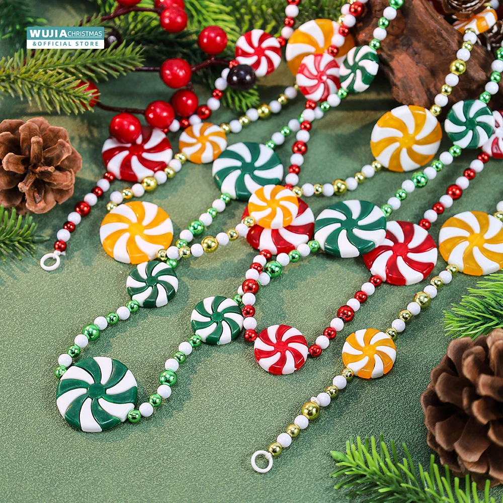 Candy Garland Decoration Lofaris UK Christmas Red Gold Green Candy