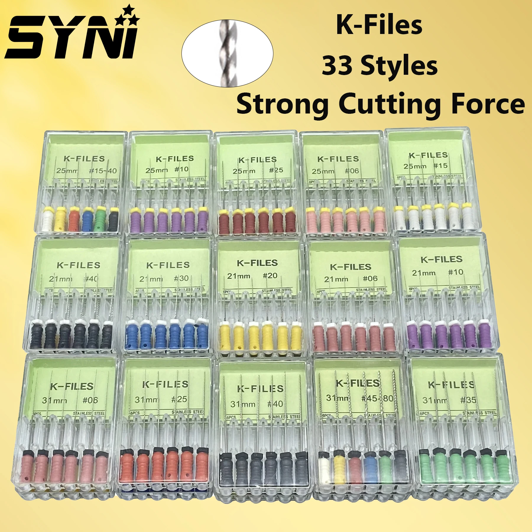 SYNI-Dental-Root-Cannal-Endo-K-Files-21mm-25mm-31mm-Stainless-Steel ...