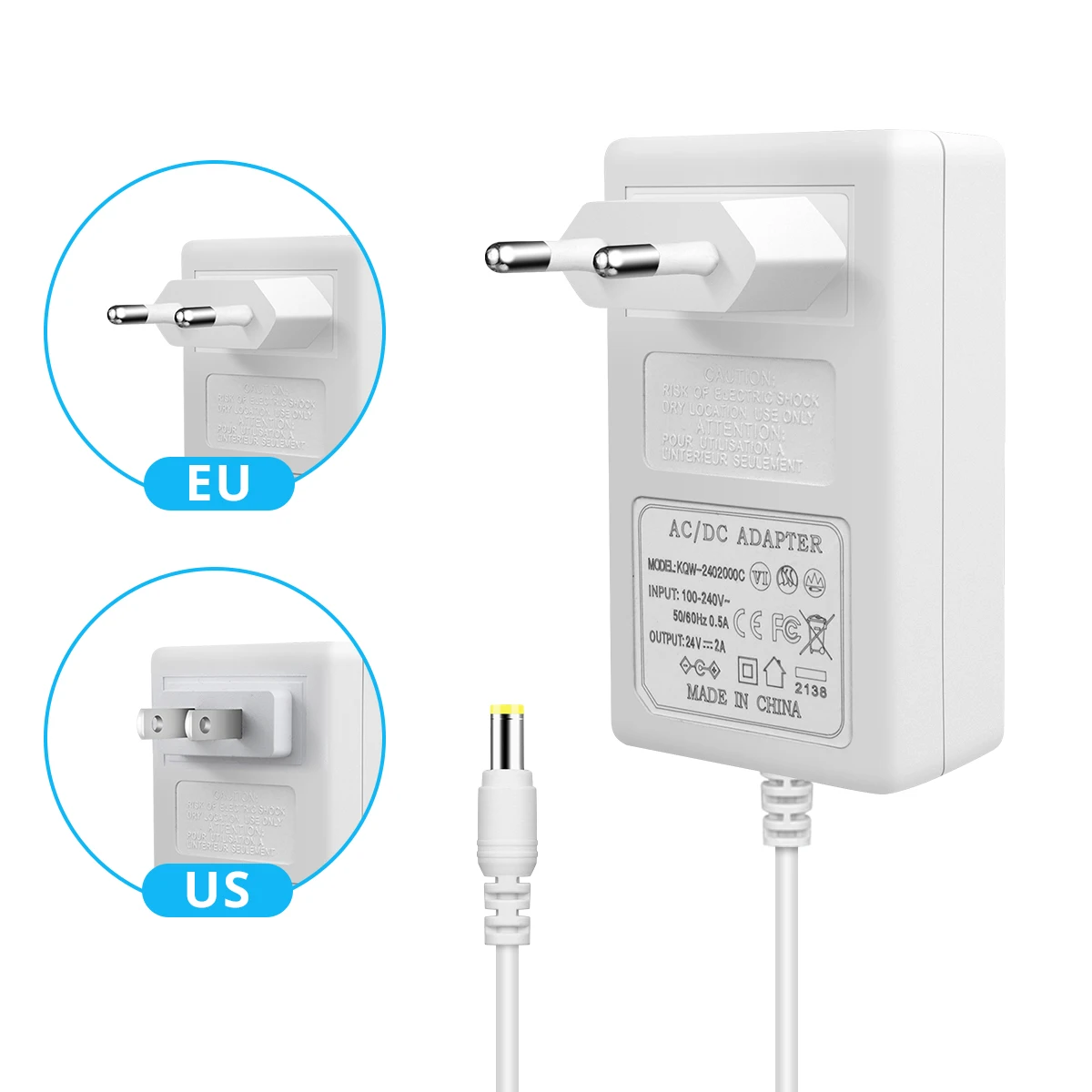 DC12V-24V-1A-2A-3A-Lighting-Transformer-White-Power-Adapter-Electronic ...