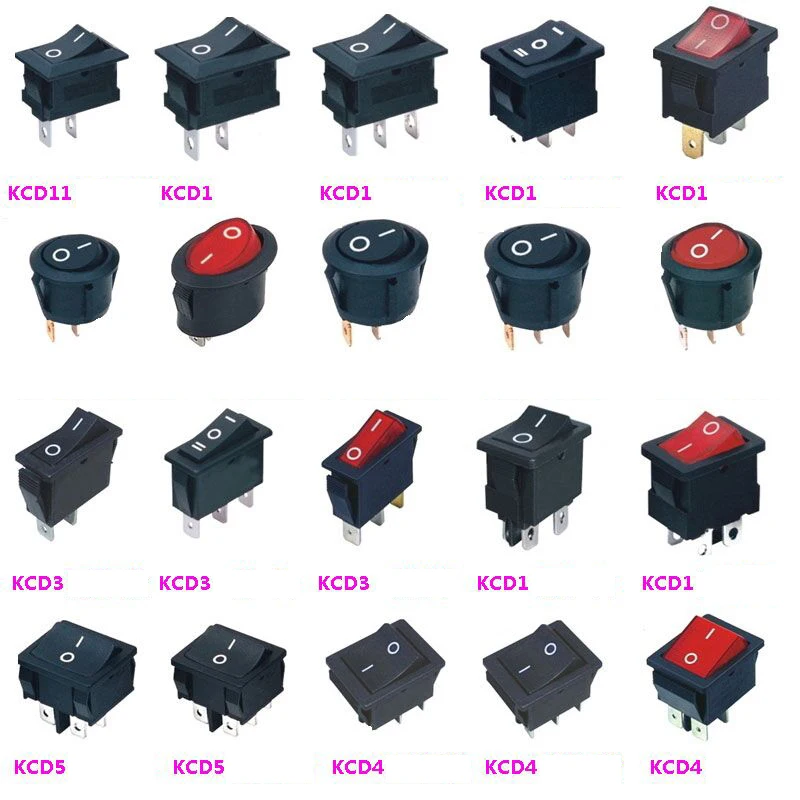 10pcs-Red-Black-Illuminated-12v-Rocker-Switch-20-Amp-DC-Round-Light-12 ...