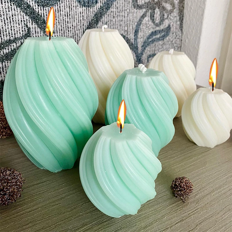 3D Wave Column Silicone Candle Mold DIY Geometric Irregular Art Candle ...