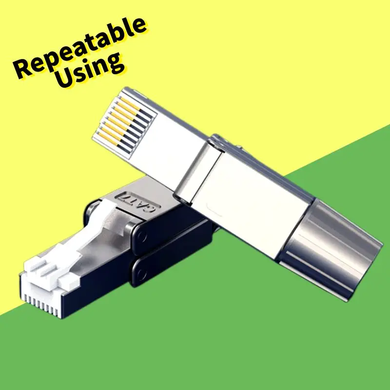 Cat 7 Cat6a Rj45 커넥터 8p8c Stp 차폐 필드 종단 플러그 Cat7 23 24 26awg 네트워킹 케이블용 Pcb 커넥터 포함플러그 And 커넥터