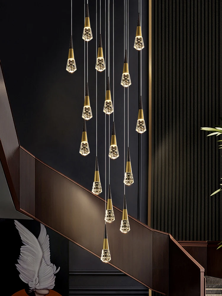 Crystal-Chandelier-LED-Minimalist-Staircase-Lamp-Penthouse-Living-Room ...