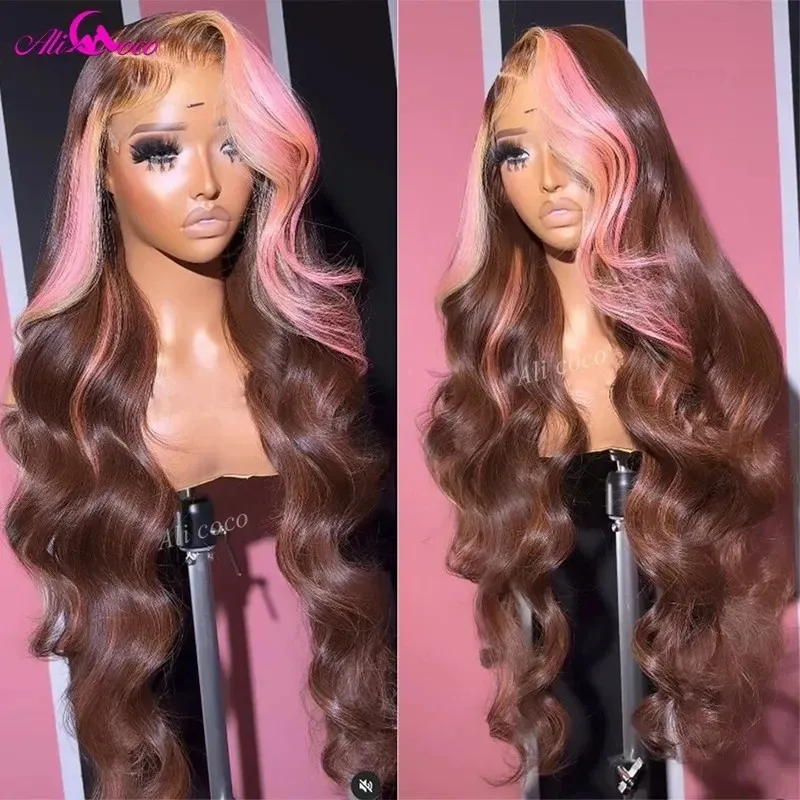 Ali-Coco-HD-Brown-Pink-13x4-Body-Lace-Frontal-Wig-For-Women-Pink ...