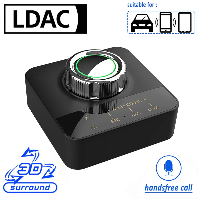 LDAC AAC 블루투스 5.0 오디오 수신기 3D 스테레오 음악 무선 어댑터, RCA 3.5mm AUX 잭 자동차 키트 유선 스피커 앰프| | - AliExpress