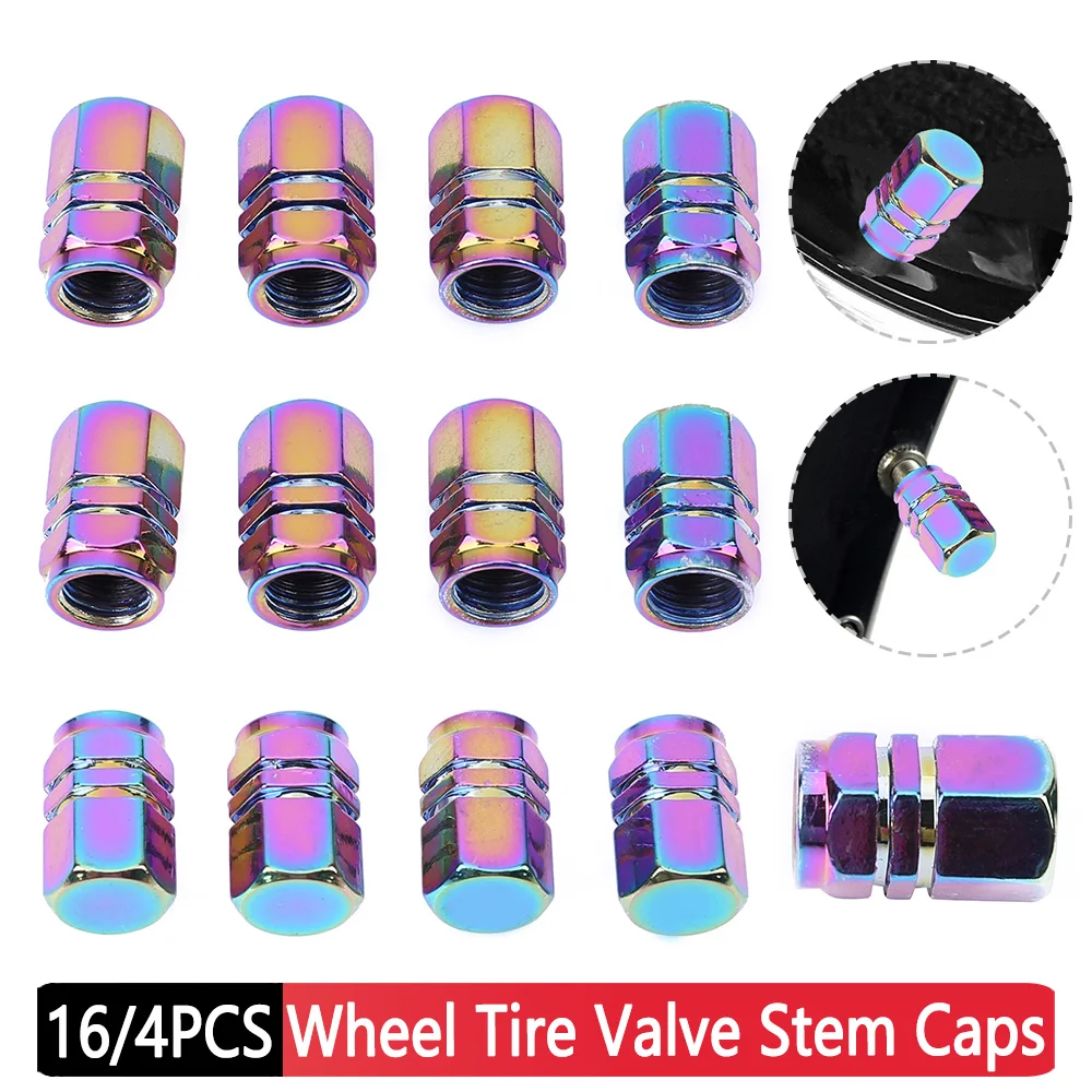 16-4pcs-Hexagonal-Aluminum-Car-Tire-Valve-Stem-Caps-Covers-Colorful ...