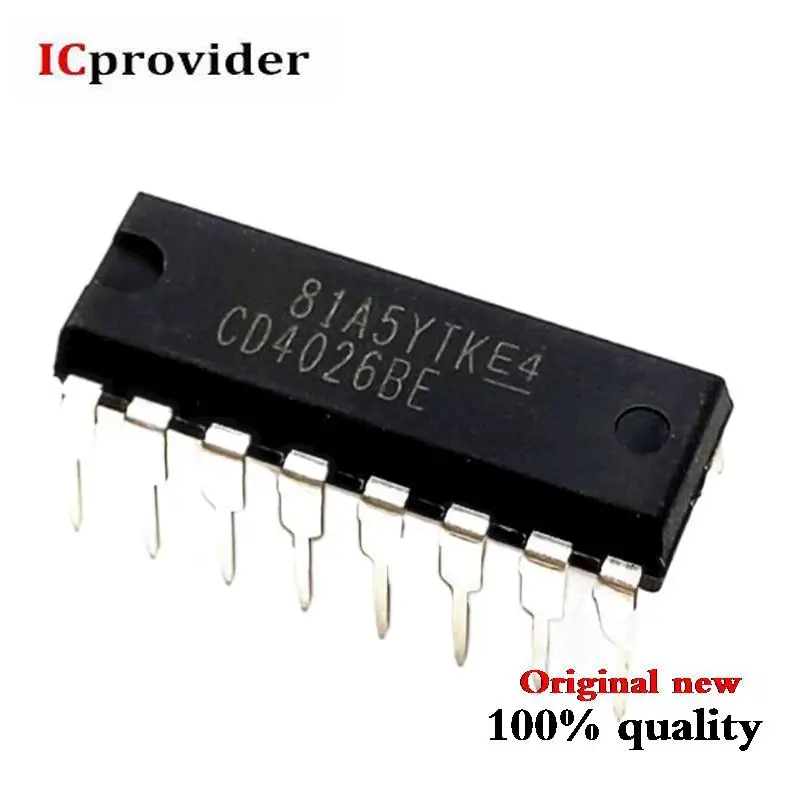 50pcs/lot Cd4026be Cd4026 4026 Ic Counter/dividr Decade 16-dip Best ...
