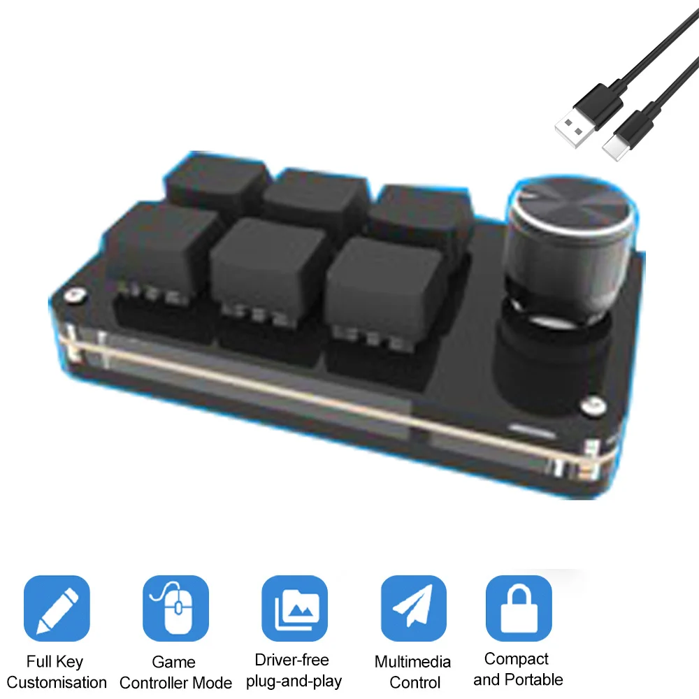 6 Keys Mini Mechanical Keyboard Customize Shortcut Diy Usb And Keyboard Paste Custom Copy Keys ...