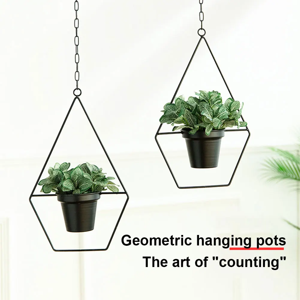 Pot de fleur,Pots de fleurs suspendus en métal, chaîne de suspension ...