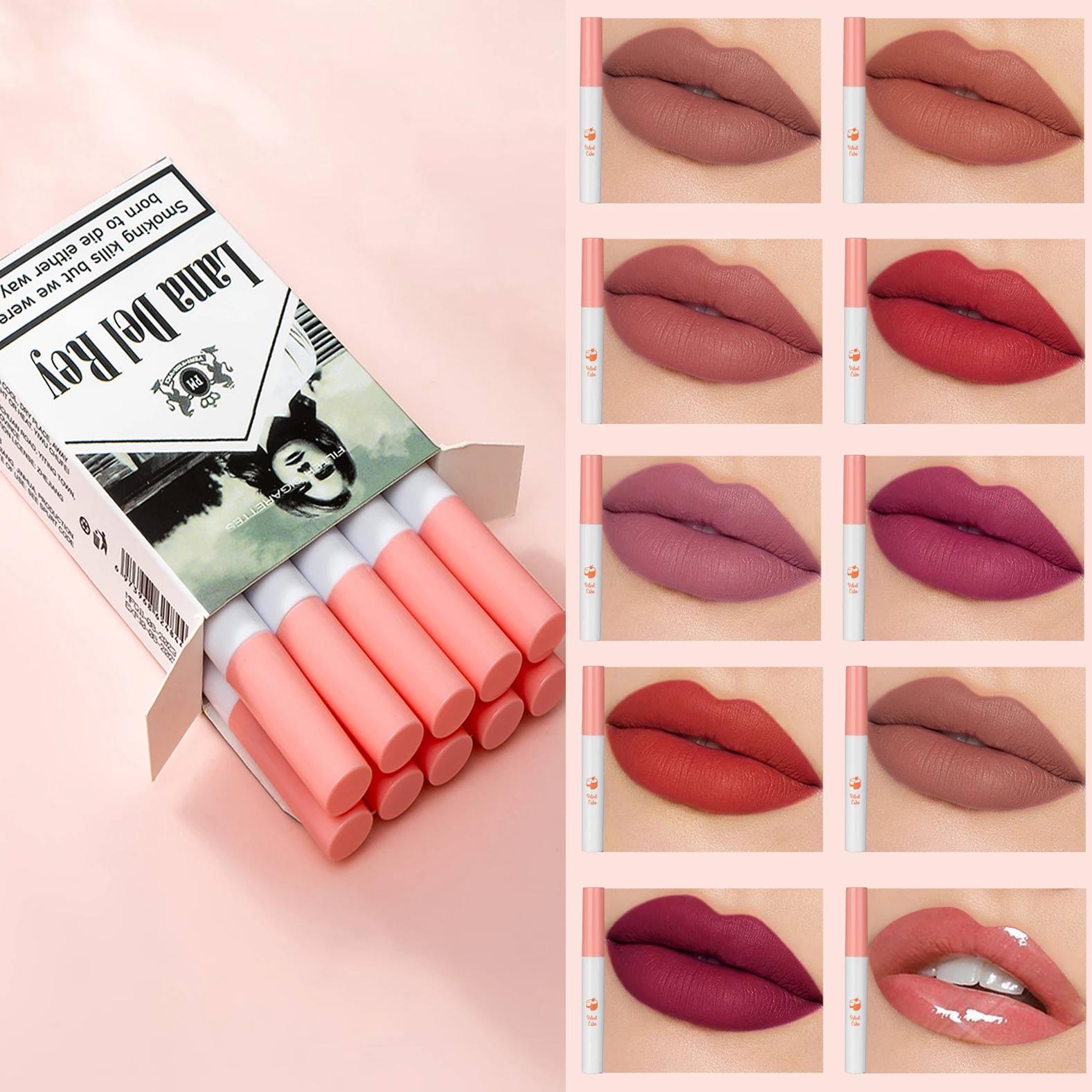 Kits de brillo de labios mate, 10 colores, lápiz labial de Lana Del Rey ...