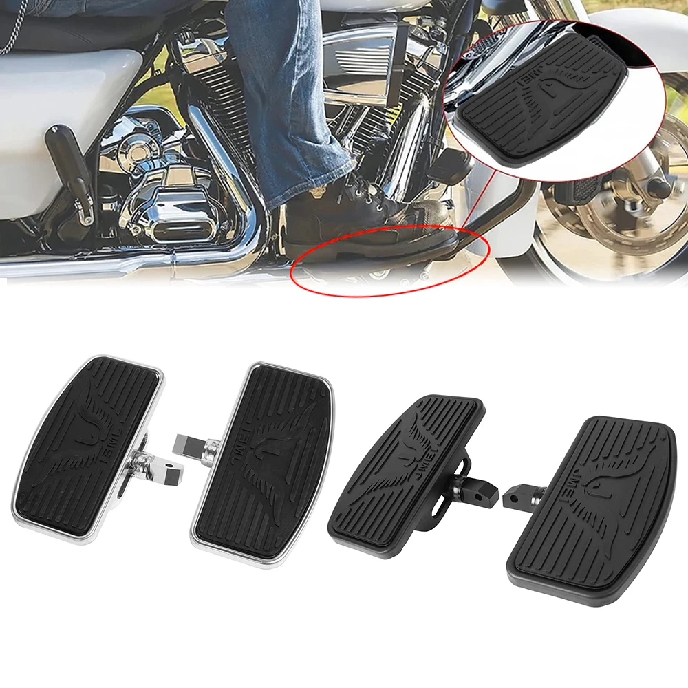 Black-Motorcycle-Adjustable-Floorboard-Front-Footboards-Driver-Footrest ...