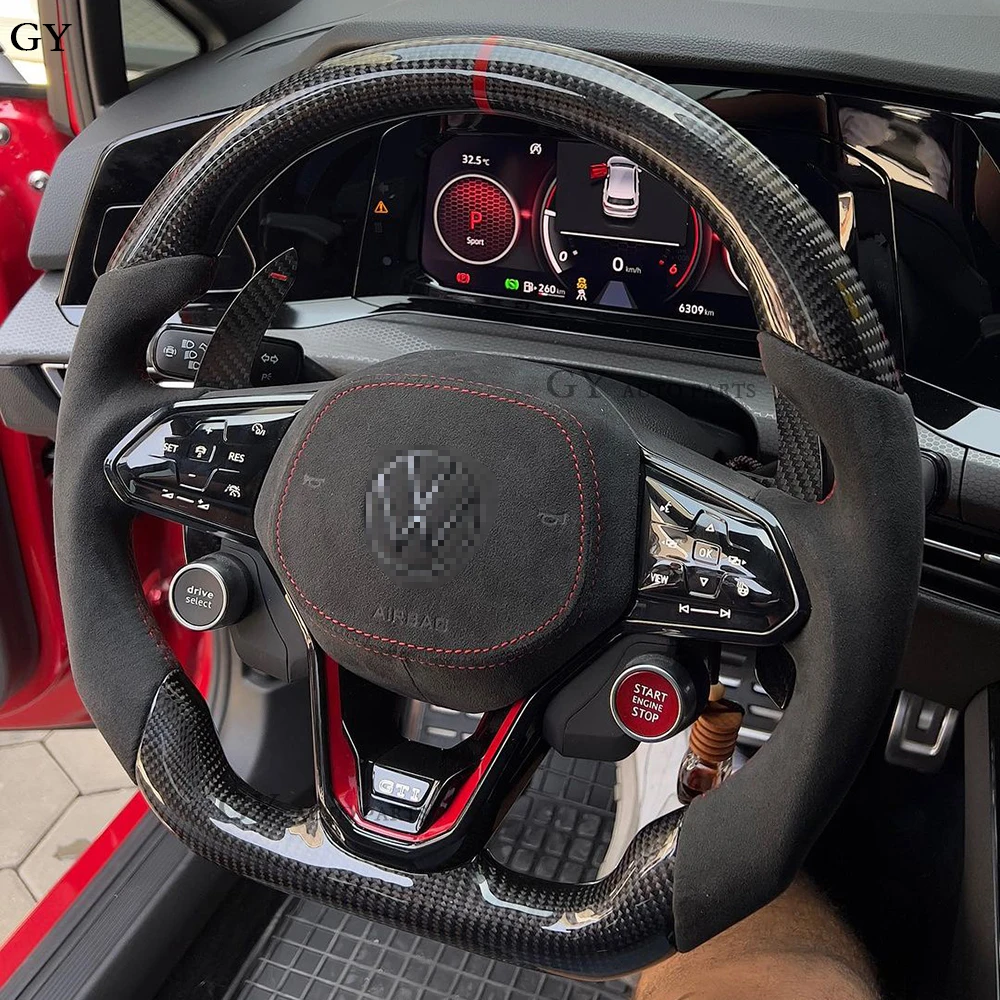 For-Volkswagen-VW-Golf-8-GTI-R-Line-MK8-Carbon-Fiber-Steering-Wheel ...