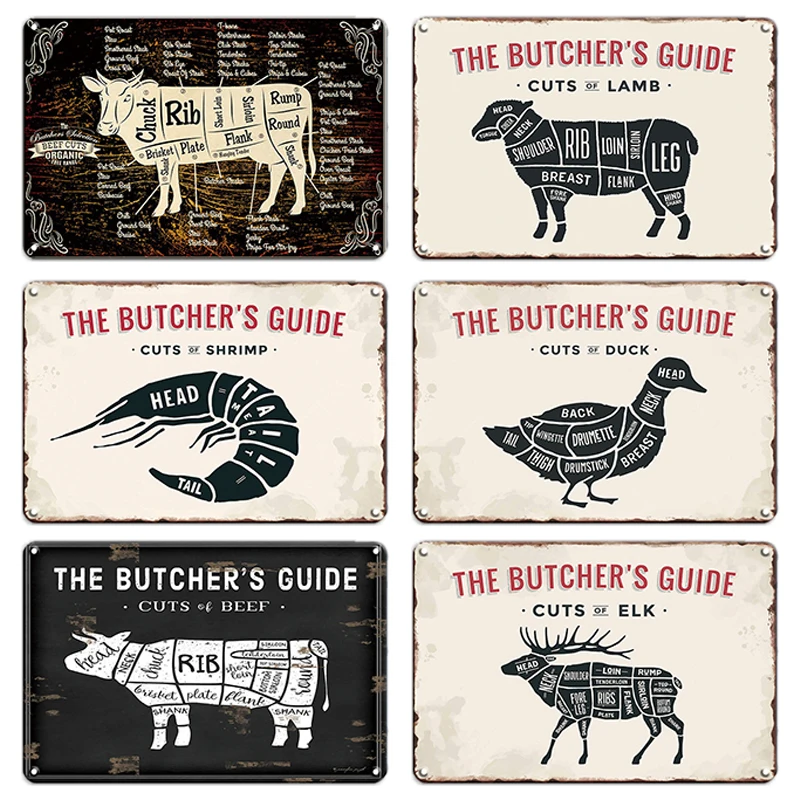 Vintage Butcher Shop Signs