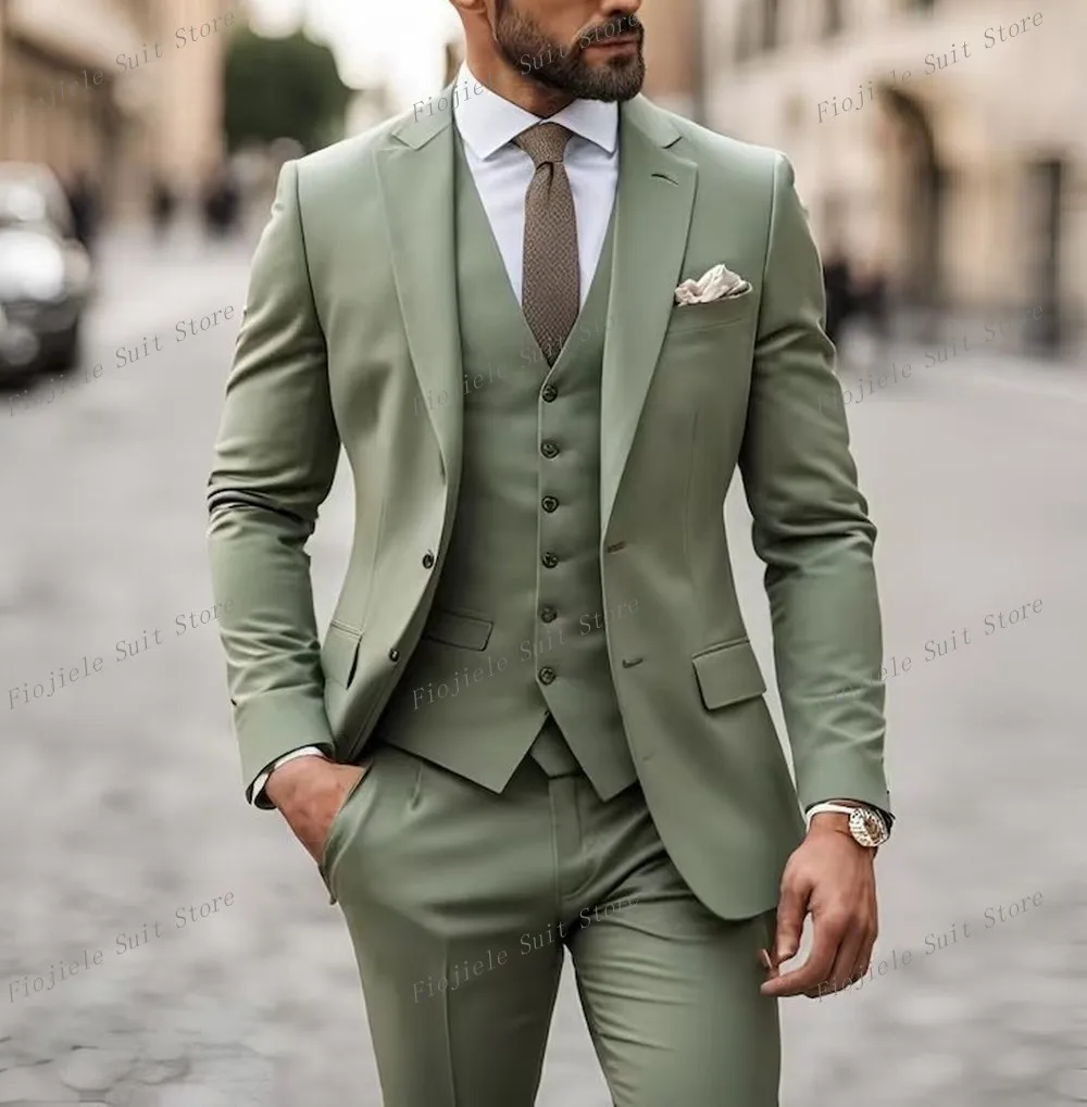 Fato-verde-claro-para-homens-Groomsman-do-noivo-Festa-de-casamento-do ...