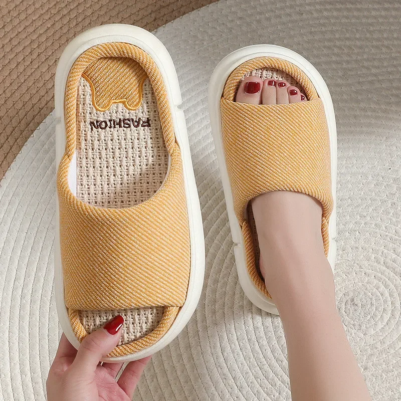 Couples-Home-Linen-Slippers-Women-Indoor-Soft-Comfortable-Bedroom ...