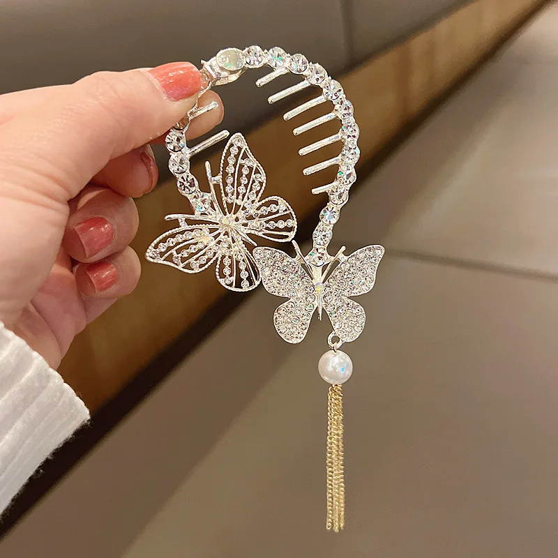 1pcs-Fashion-Crystal-Butterfly-Chain-Tassel-Hair-Claws-For-Women-Girls ...