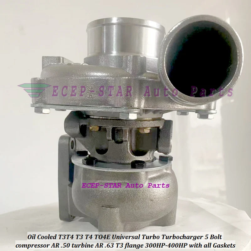 Oil Cooled Turbo T3T4 T3 T4 TO4E Universal Turbocharger 5 Bolt ...