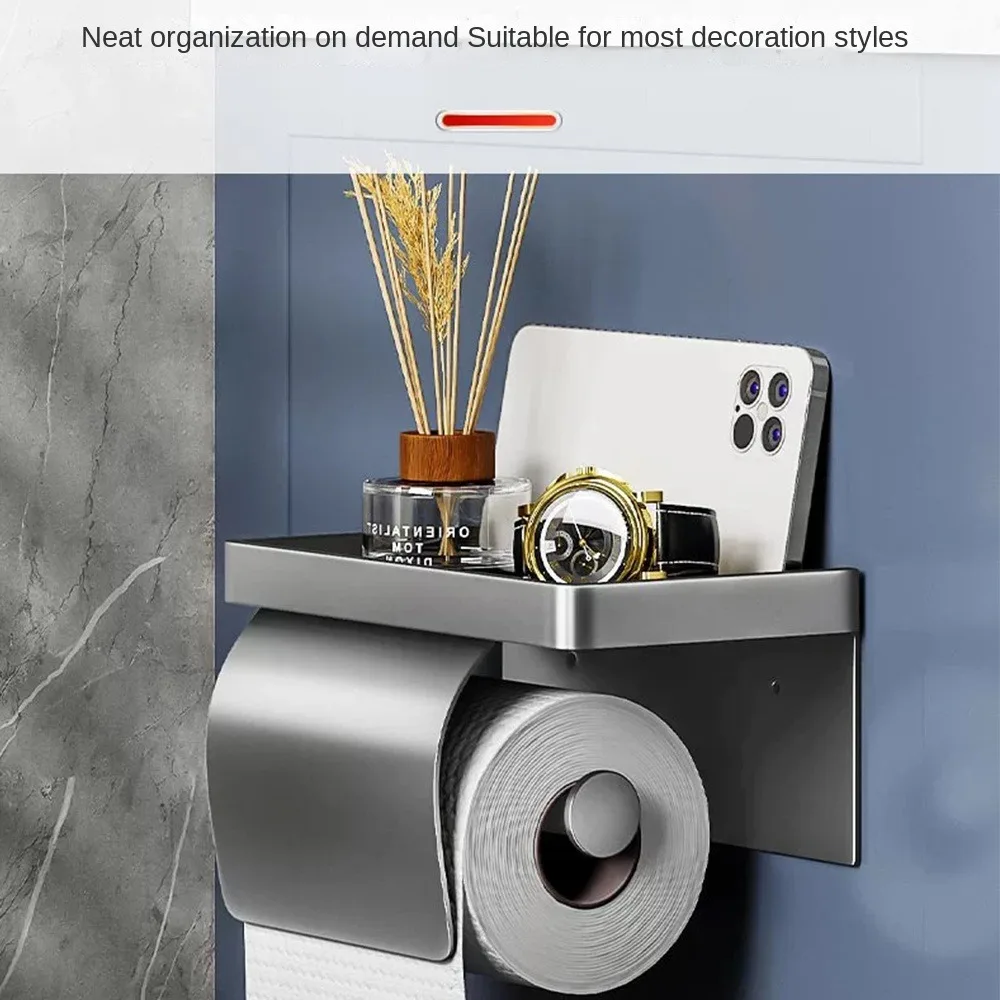 Aluminium-Toilet-Paper-Holder-Tissue-Box-Toilet-Holder-Punch-free-Wall ...