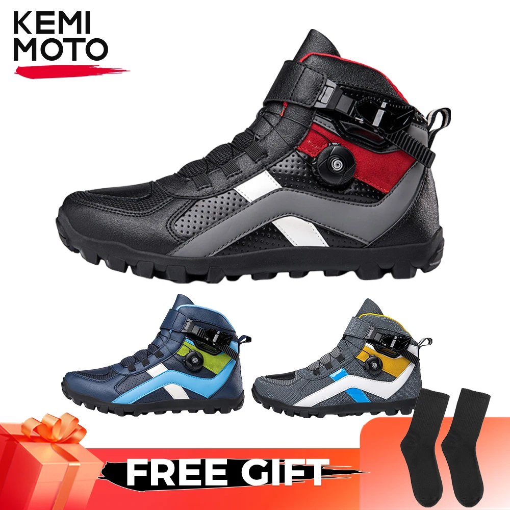 Motorcycle-Shoes-Men-Boots-Breathable-Black-Durable-Comfortable-Off ...
