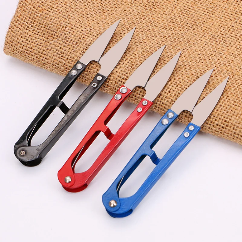 1PC-Black-Carbon-Steel-U-shaped-Scissors-Thread-Wire-Cutter-Sewing ...