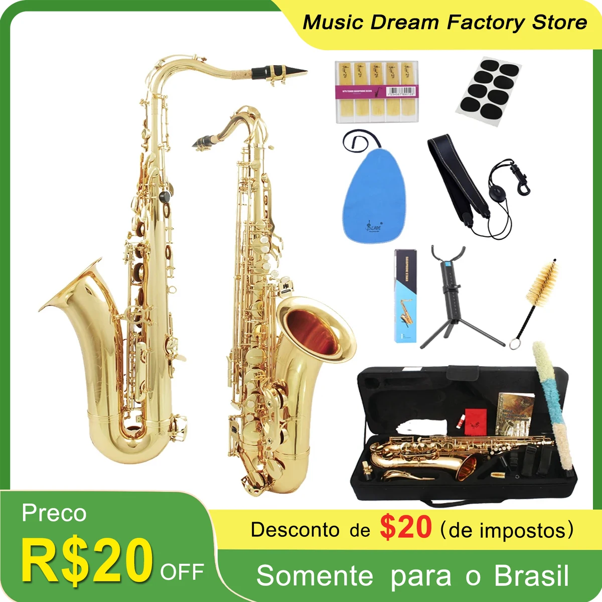 SLADE-Professional-Bb-Tenor-Saxophone-Brass-High-Quality-Saxophone ...