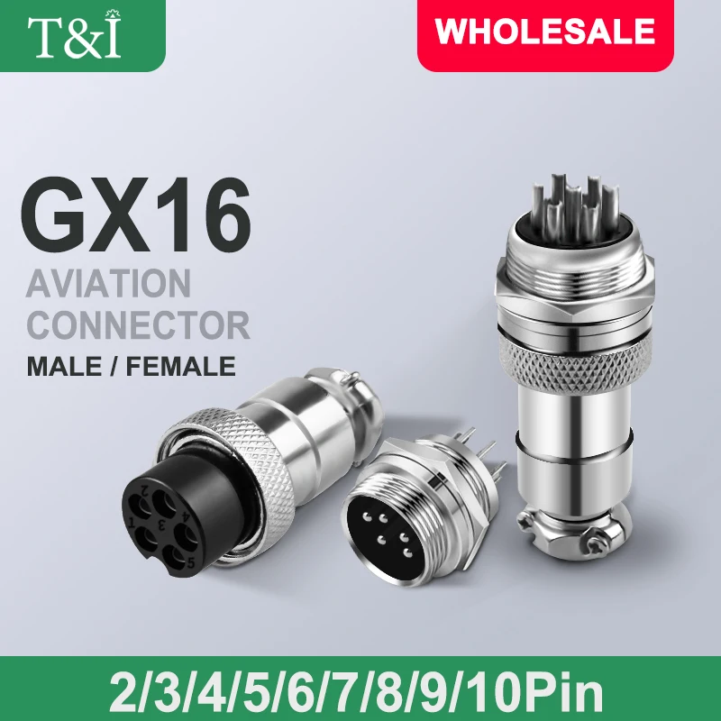 GX16 Male And Female Aviation Plug Socket Connector GX16 2/3/4/5/6/7/8 ...
