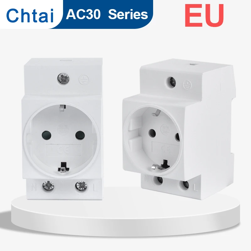 Eu-AC30-Power-Sockets-Germany-Europe-Modular-Din-Rail-Socket-10A-16A-250V-Industrial ...