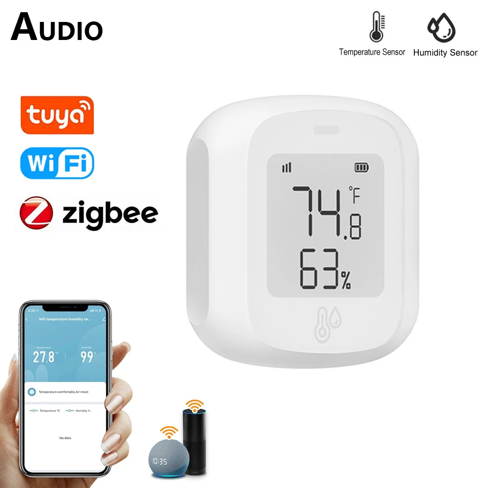 Tuya ZigBee WiFi Temperature Humidity Sensor Indoor Hygrometer ...