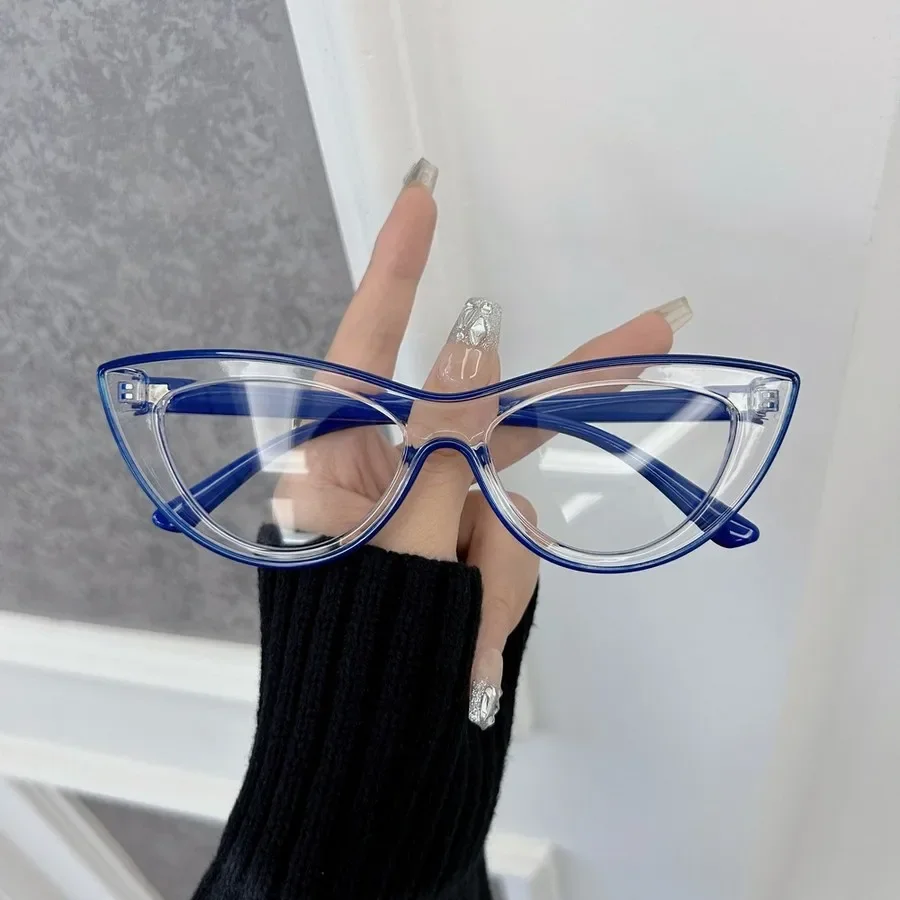 Fashion-Stylish-Cat-Eye-Eyeglasses-Frames-Women-Men-Transparent-Clear ...