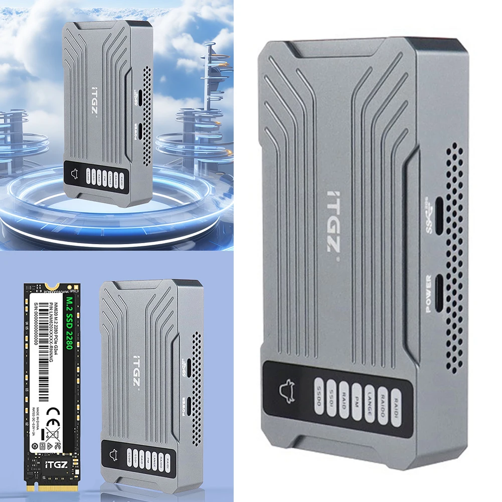 M-2-NVME-SSD-RAID-Case-Array-Mobile-Hard-Drive-Enclosure-20Gbps-Dual ...