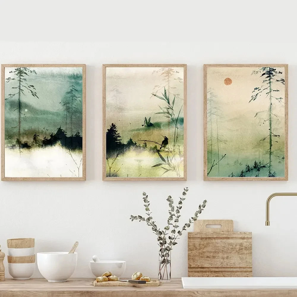 Modern-Japanese-Printmaking-Posters-Landscape-Painting-Wall-Room ...