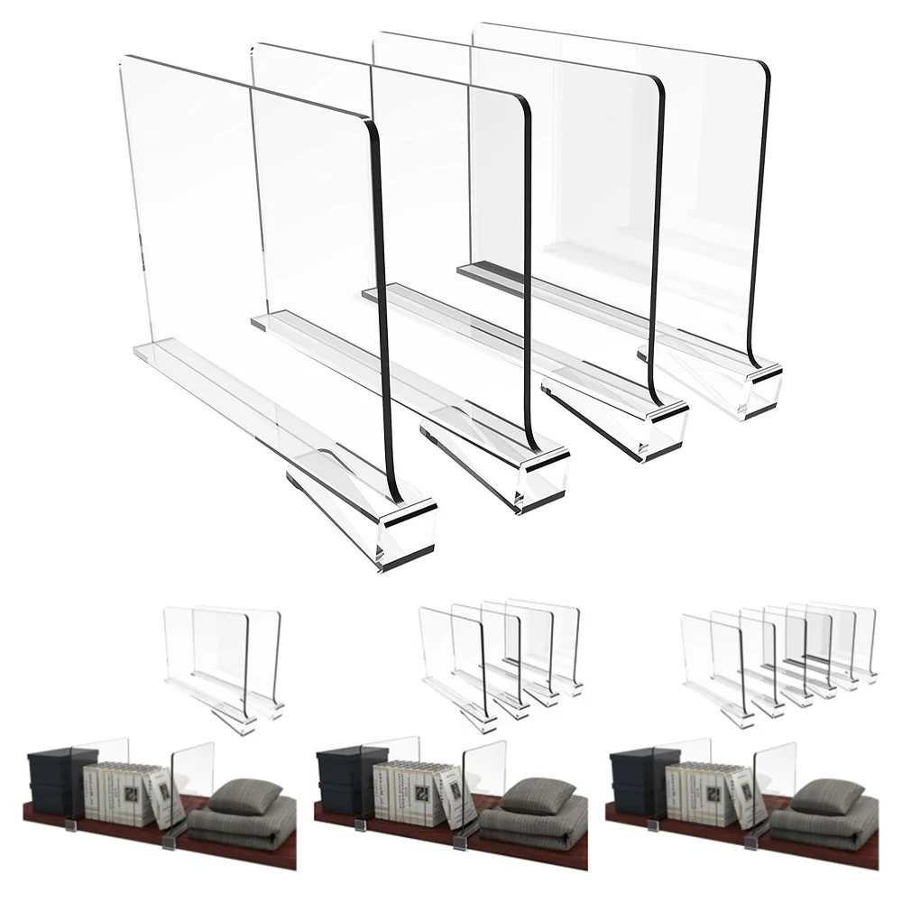 Acrylic Dividers Shelf Divider for Closets Organizers with Wooden ...