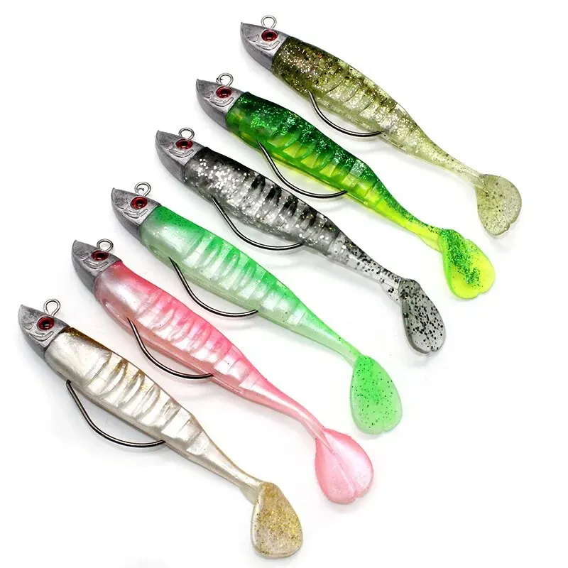 BURLE-10cm-15-5g-13cm-26g-T-Tail-Soft-Lure-Jig-Head-Soft-Fishing-Lure ...