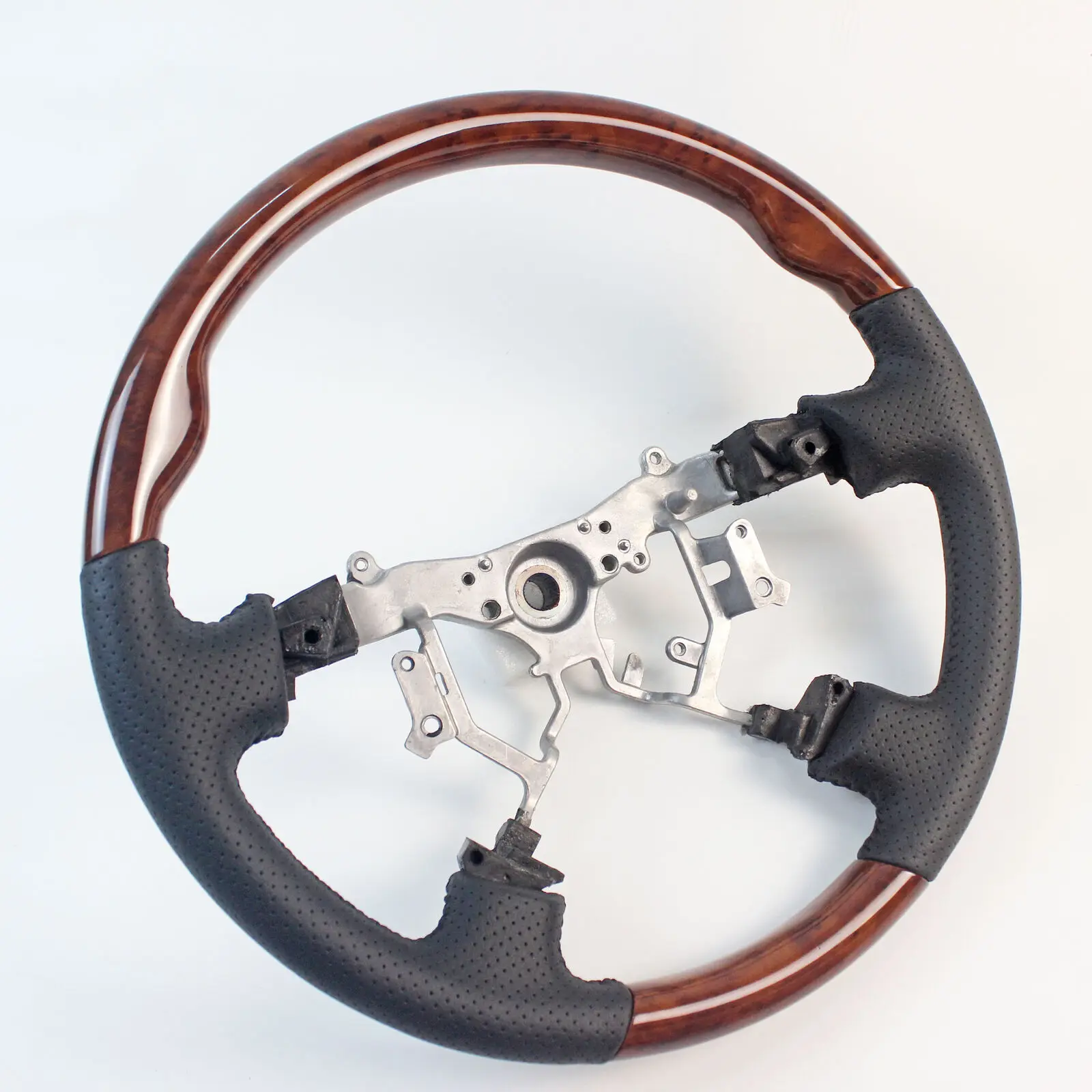 Wooden-Leather-Steering-Wheel-For-Toyota-Land-Cruiser-100-Prado-120 ...