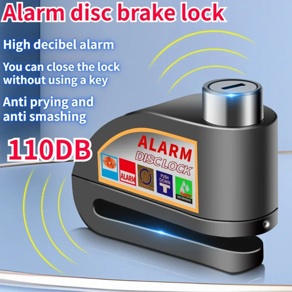 110DB Zinc Alloy Alarm Disc Brake Lock for Motorcycles Electric ...