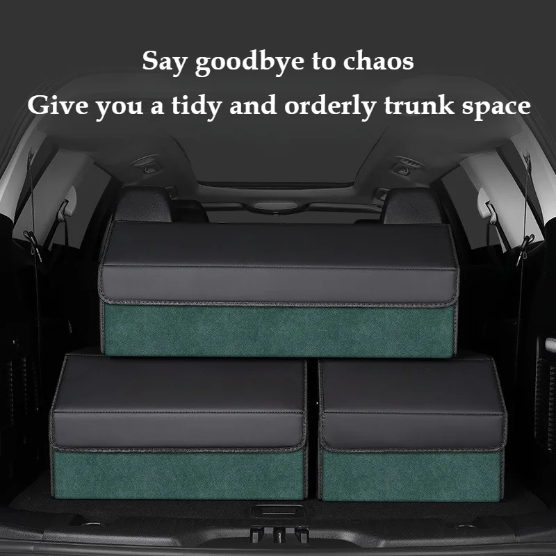 Light luxury folding car organizer of suede-Premium Interior Car ...