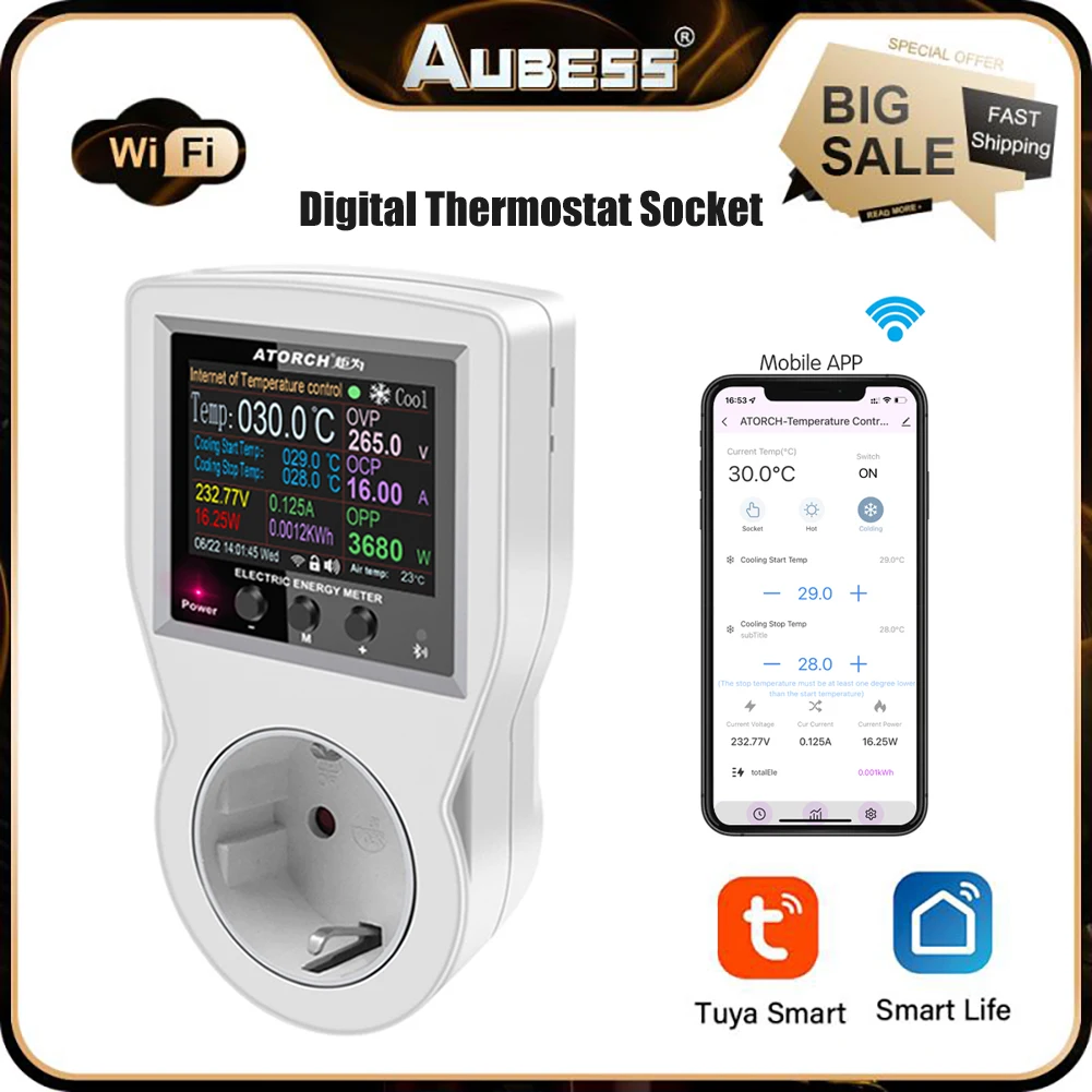S1-WIFI-Tuya-Digital-Thermostat-Socket-Temperature-Controller-Outlet ...