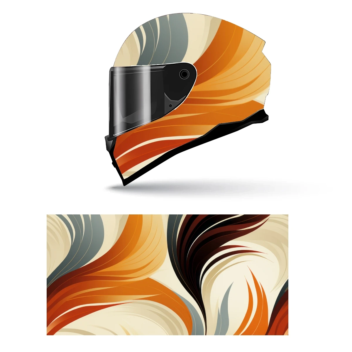 Classic-Curves-Swirl-Sleek-Full-Helmet-Wrap-Sticker-Motorcycle-Helmet ...