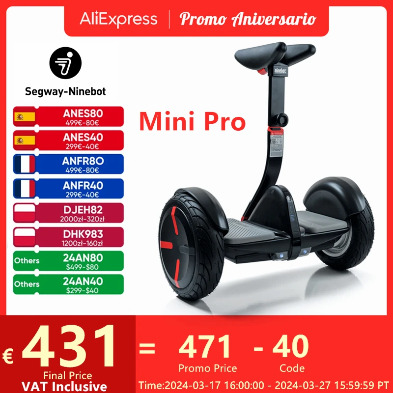 Ninebot-por-Segway-Mini-Pro-Scooter-el-trico-auto-balanceamento-duas ...