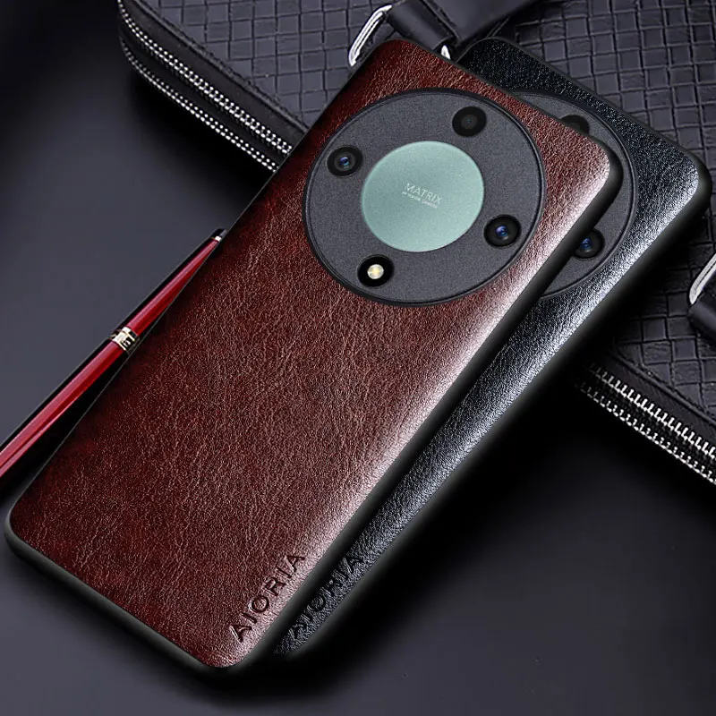 Luxury-PU-leather-Case-for-Honor-Magic5-Lite-Pro-5G-Business-solid ...