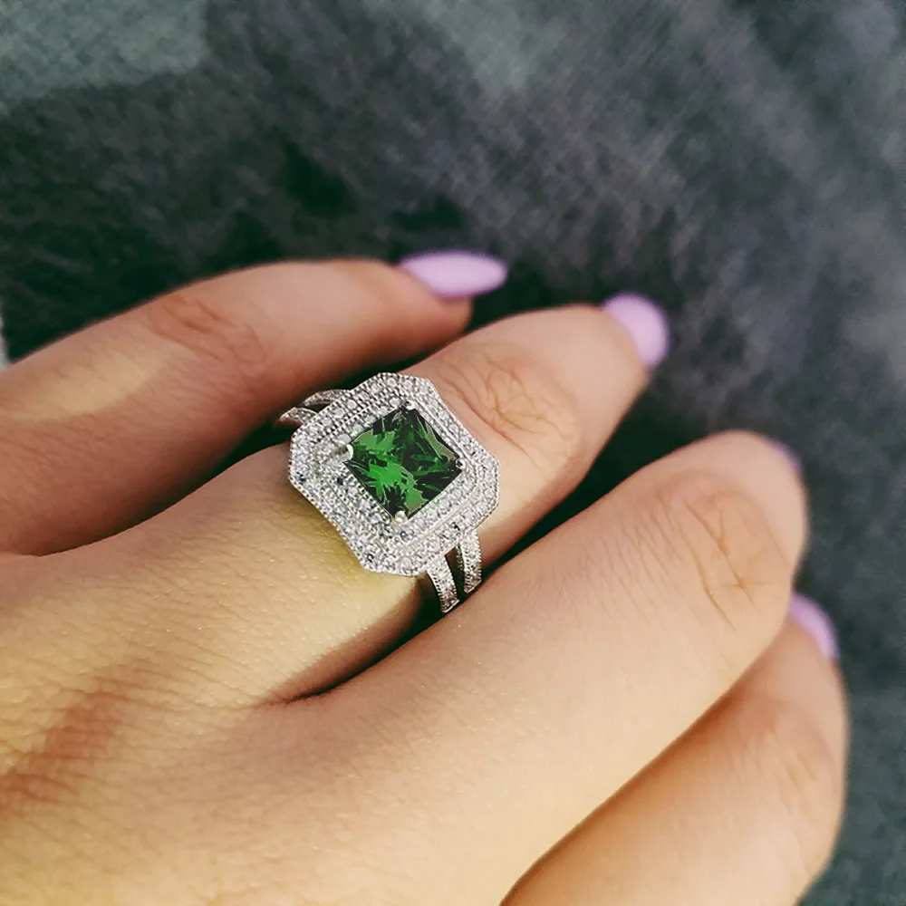 Luxury-Genuine-Silver-Color-Rings-for-Women-Vintage-Engagement-Rings ...