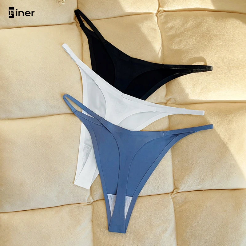 Ice Silk Women Seamless Thong Panties Light Bikini Panty Fitness Sprots ...