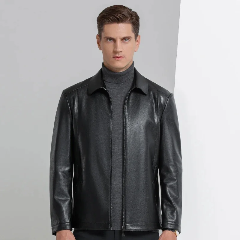 Men-s-YN-335-Lapel-Jacket-Natural-Leather-Spring-and-Autumn-Sheepskin ...