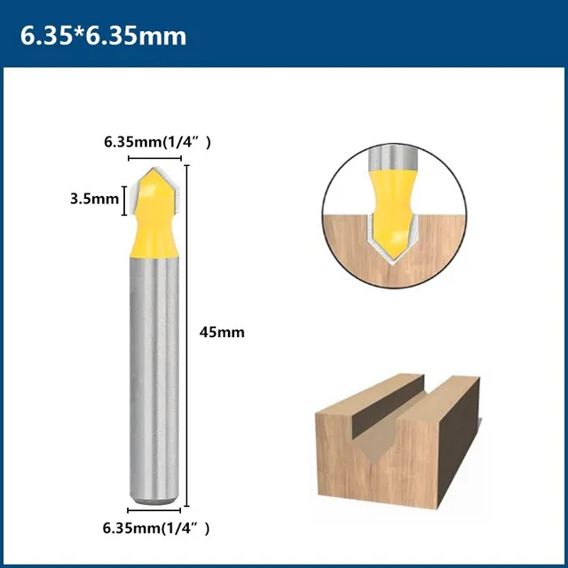 CMCP 1/4 Shank V Gloove Bit 60/90 Degrees Router Bit Carbide Milling ...