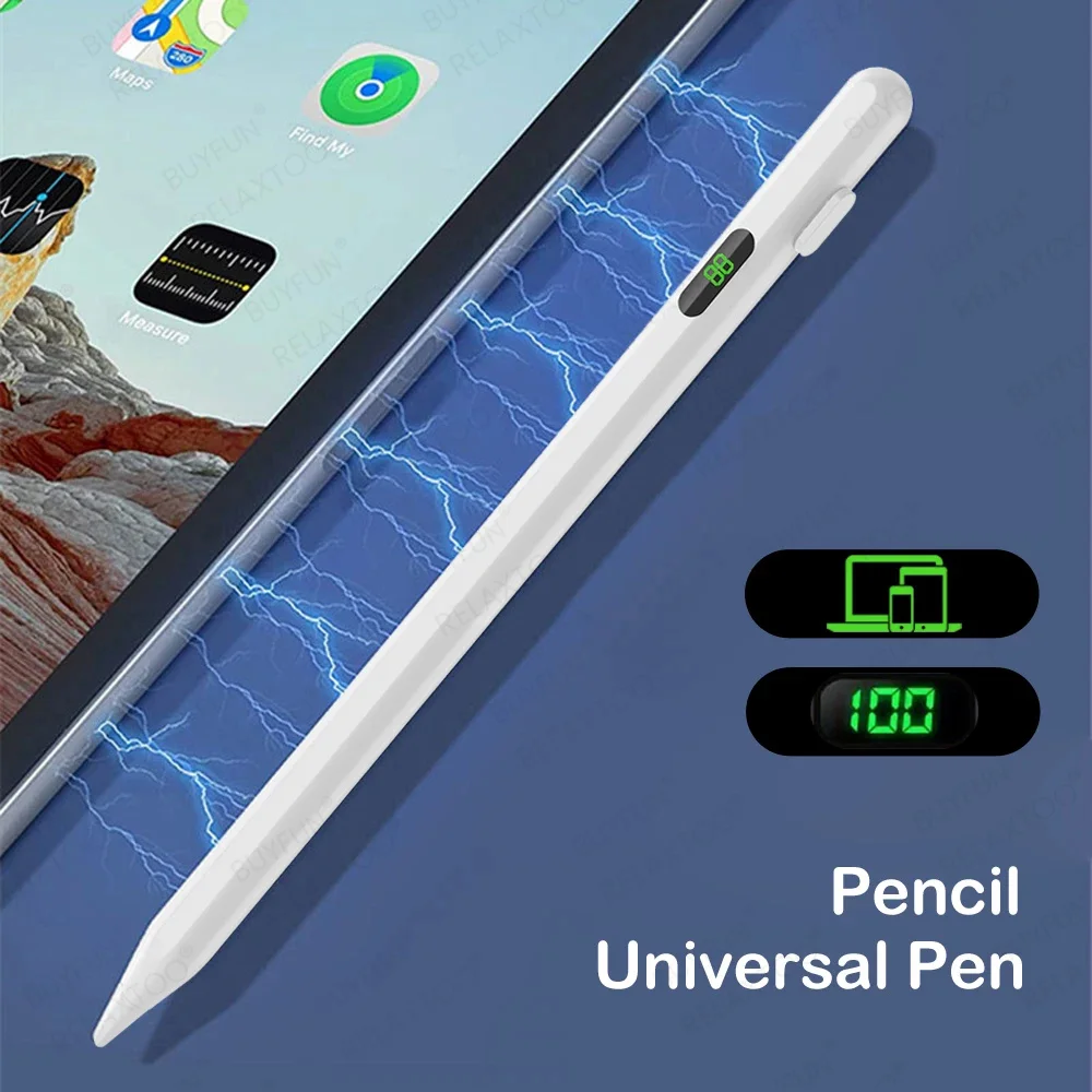 LED Digital Power Display Universal Stylus Pen Capacitive Touch Pencil ...